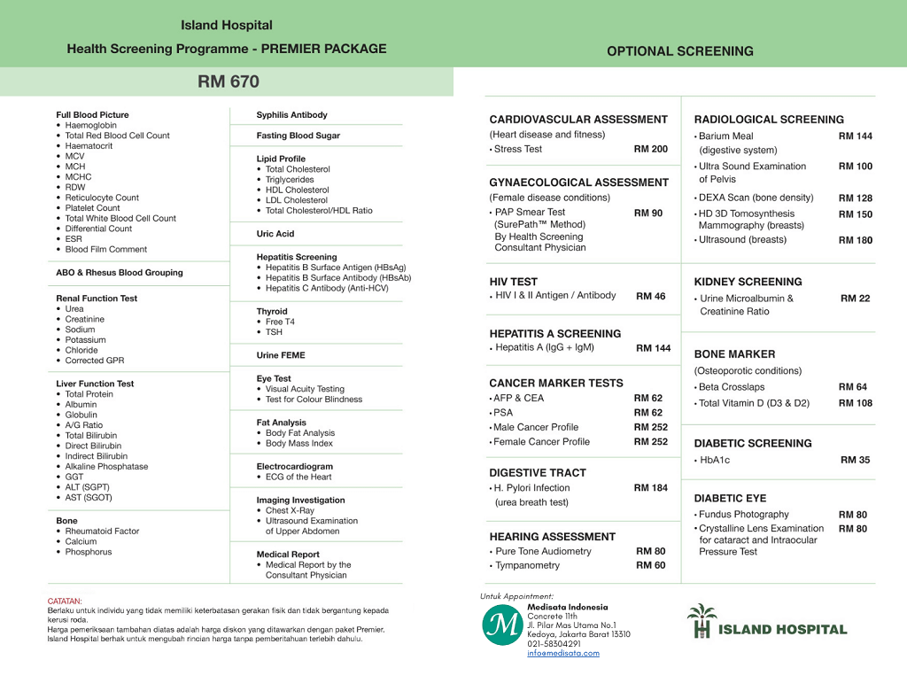 Paket Medical Check Up di Island Hospital | MediSata